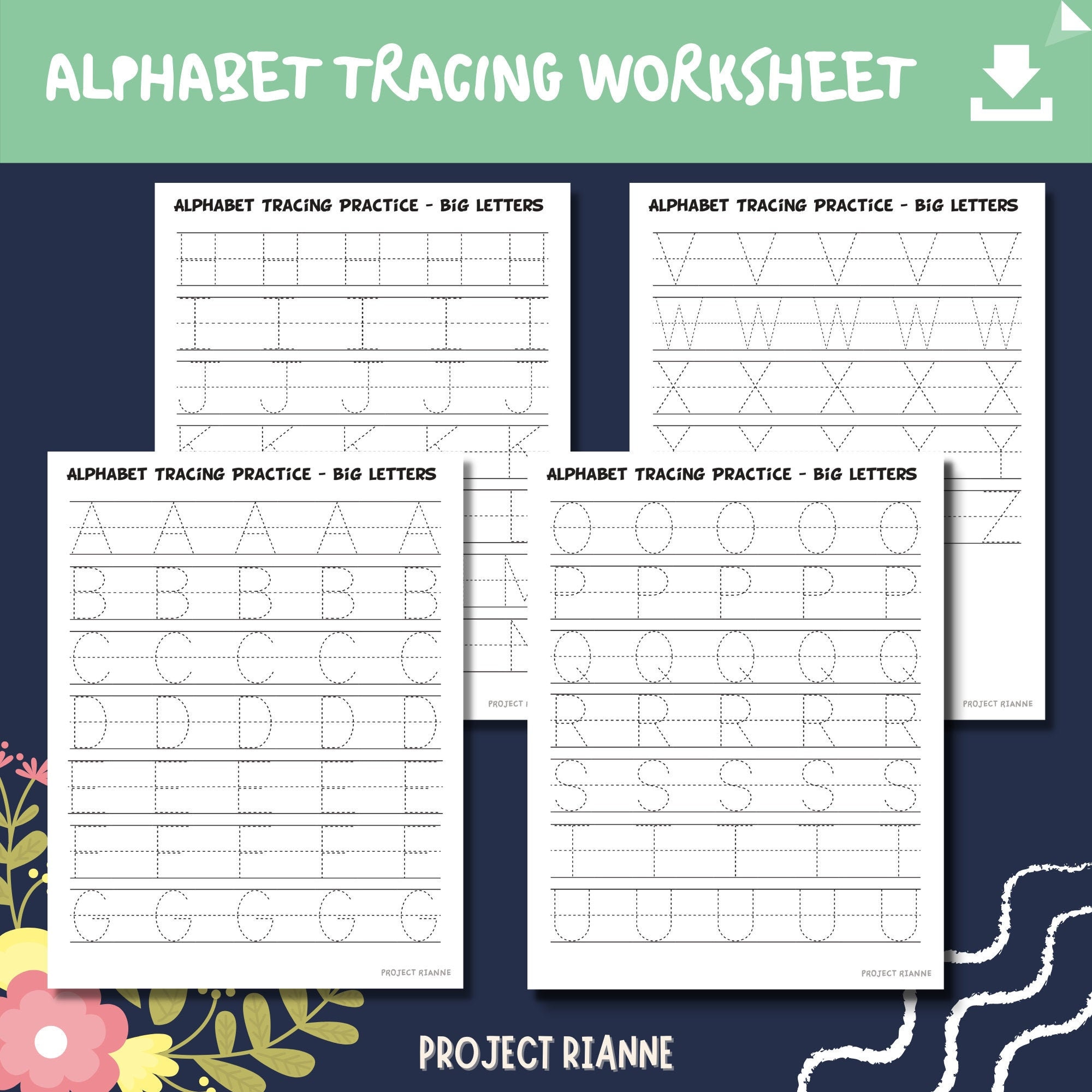 Alphabet Tracing Practice Alphabet Tracing Alphabet Worksheet Tracing ...