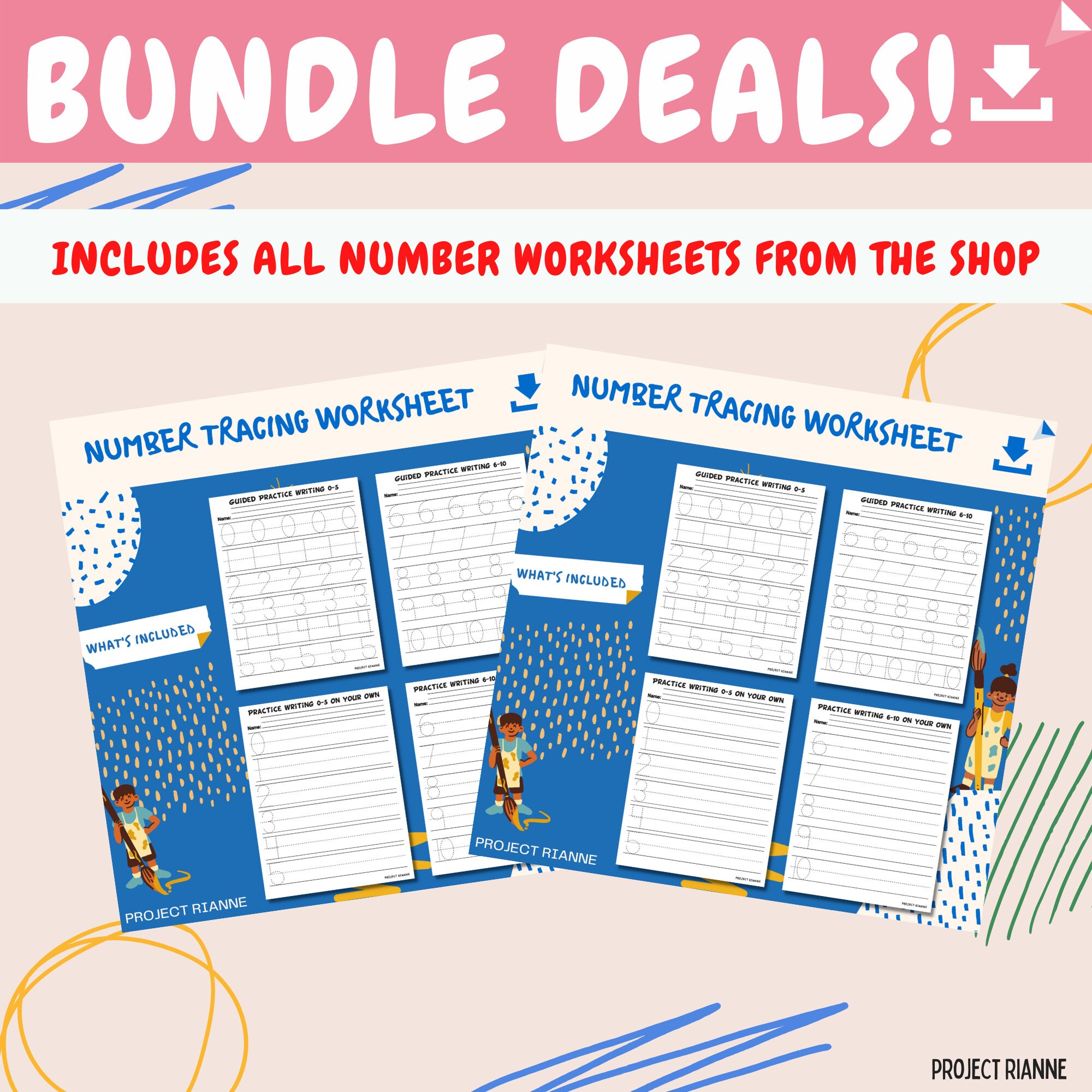 Number Worksheets BUNDLE! | Get ALL Number Worksheets From the Shop! - Etsy