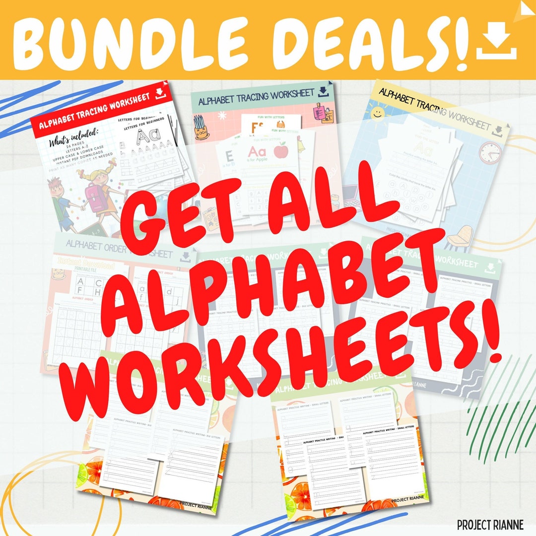 Alphabet Worksheet BUNDLE Get ALL Alphabet Worksheet From the Shop - Etsy