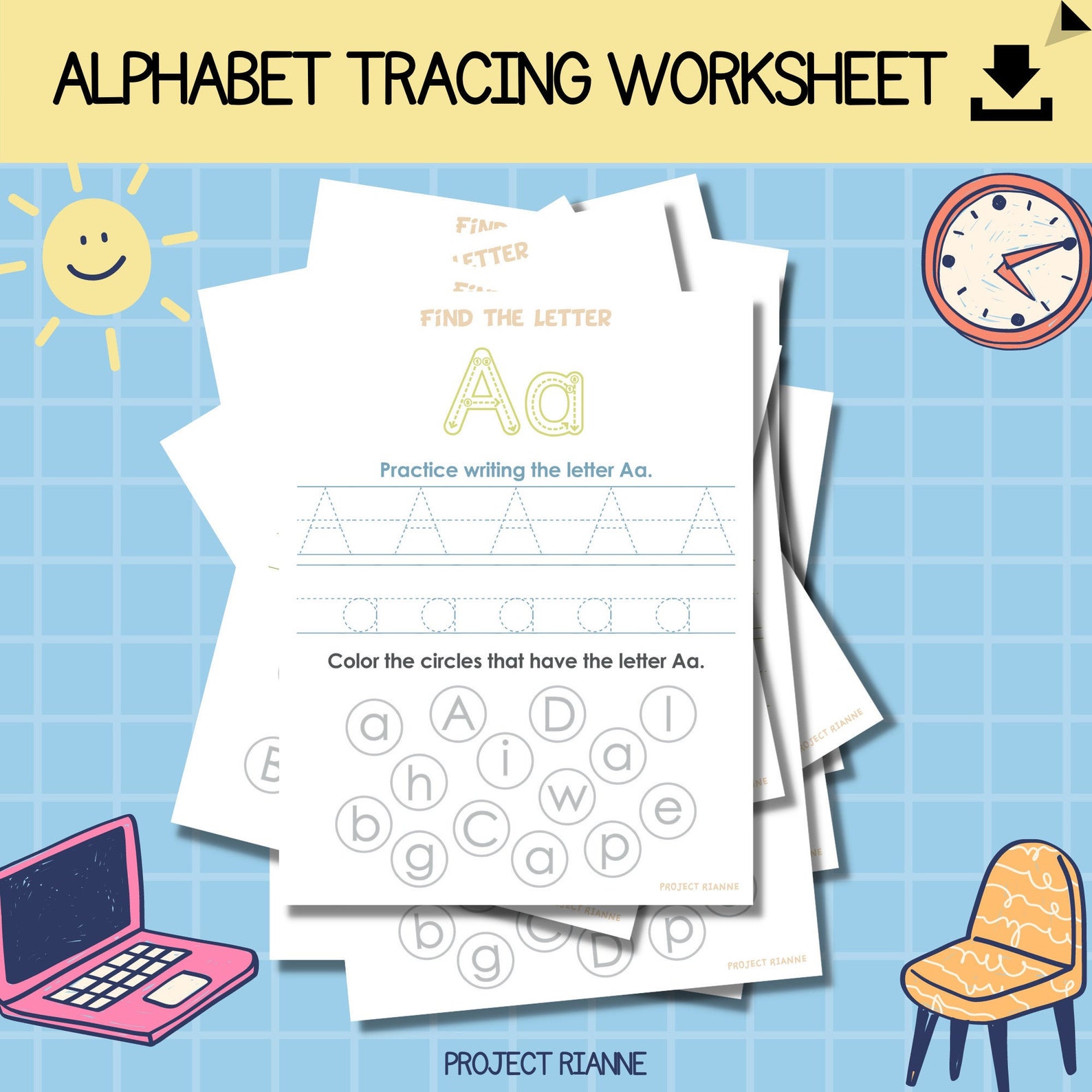 Alphabet Tracing Find the Letter Preschool Worksheet - Etsy