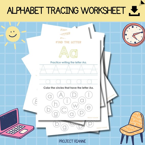 Alphabet Tracing Find the Letter Preschool Worksheet - Etsy