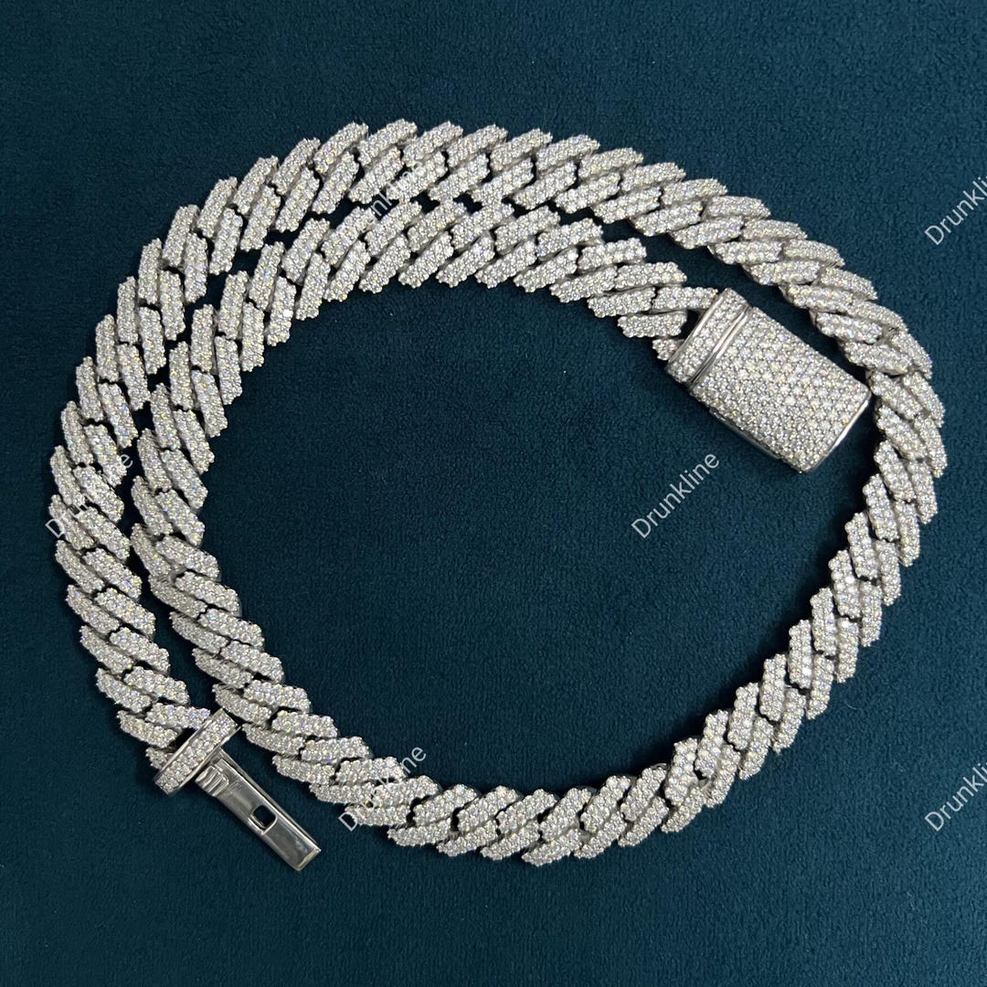 Hip Hop 12mm Miami Cuban Link Chain, Iced Out Necklace for Rapper Men ...