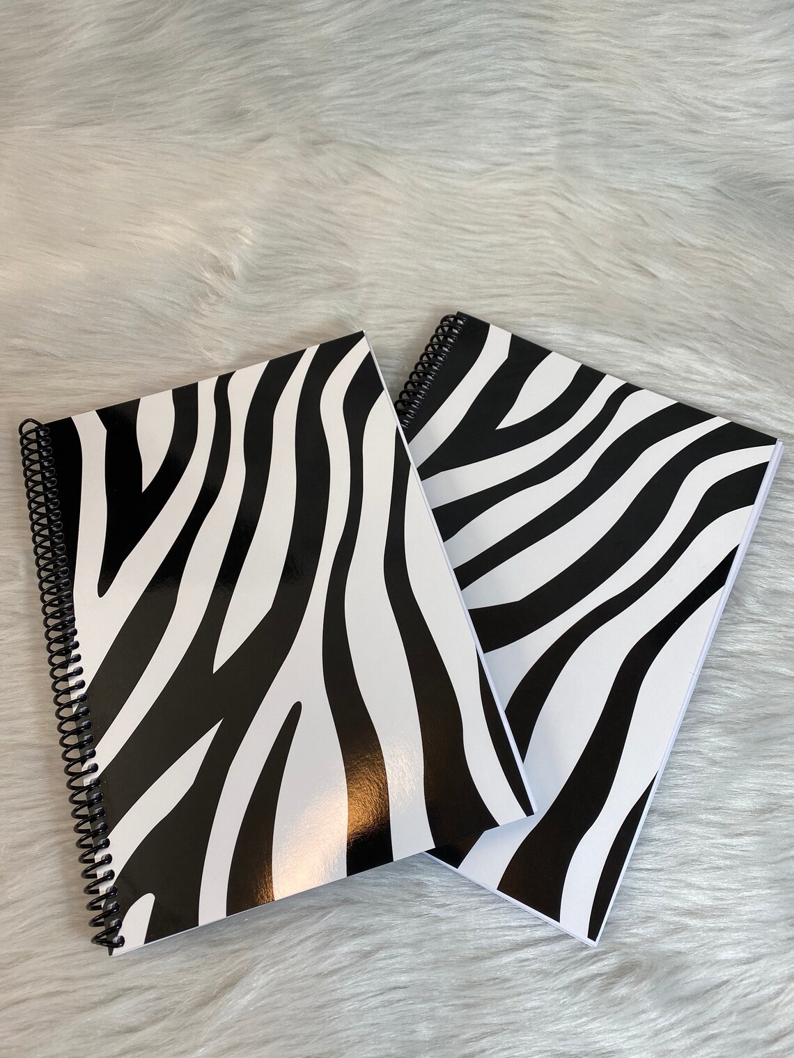 Zebra Spiral Notebook - Zebra Print Notebook - Blank Notebook - Lined ...