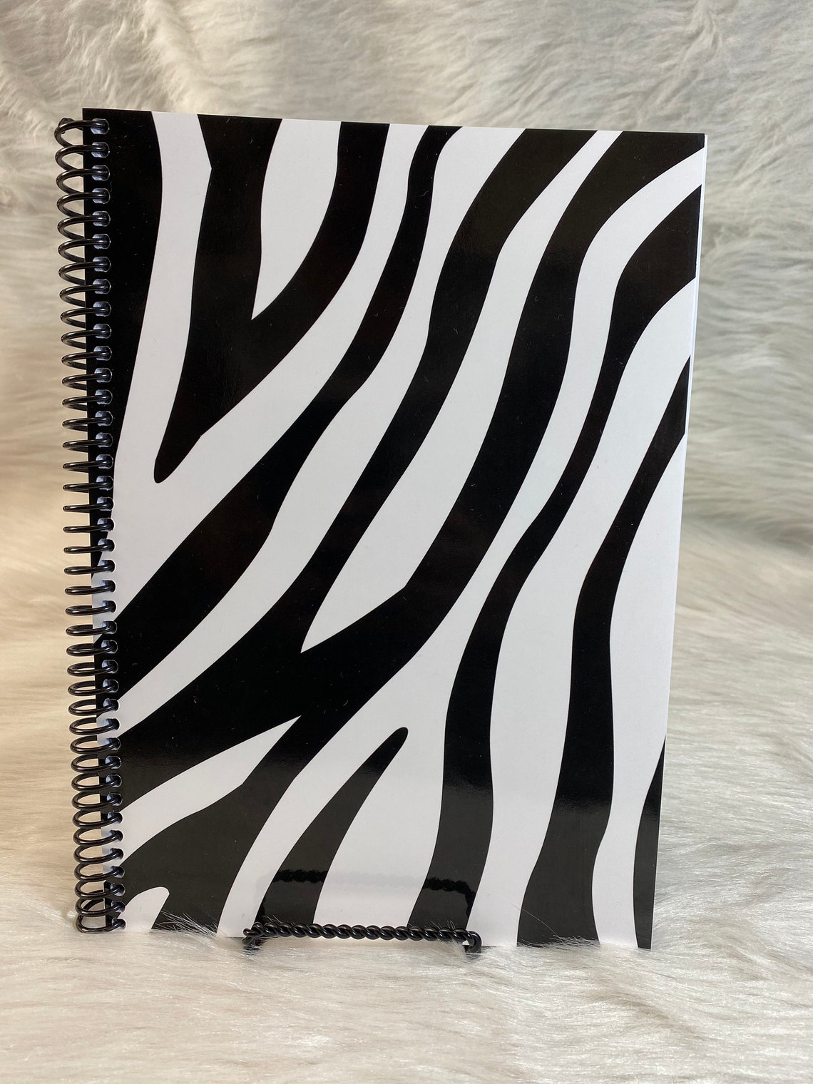 Zebra Spiral Notebook - Zebra Print Notebook - Blank Notebook - Lined ...