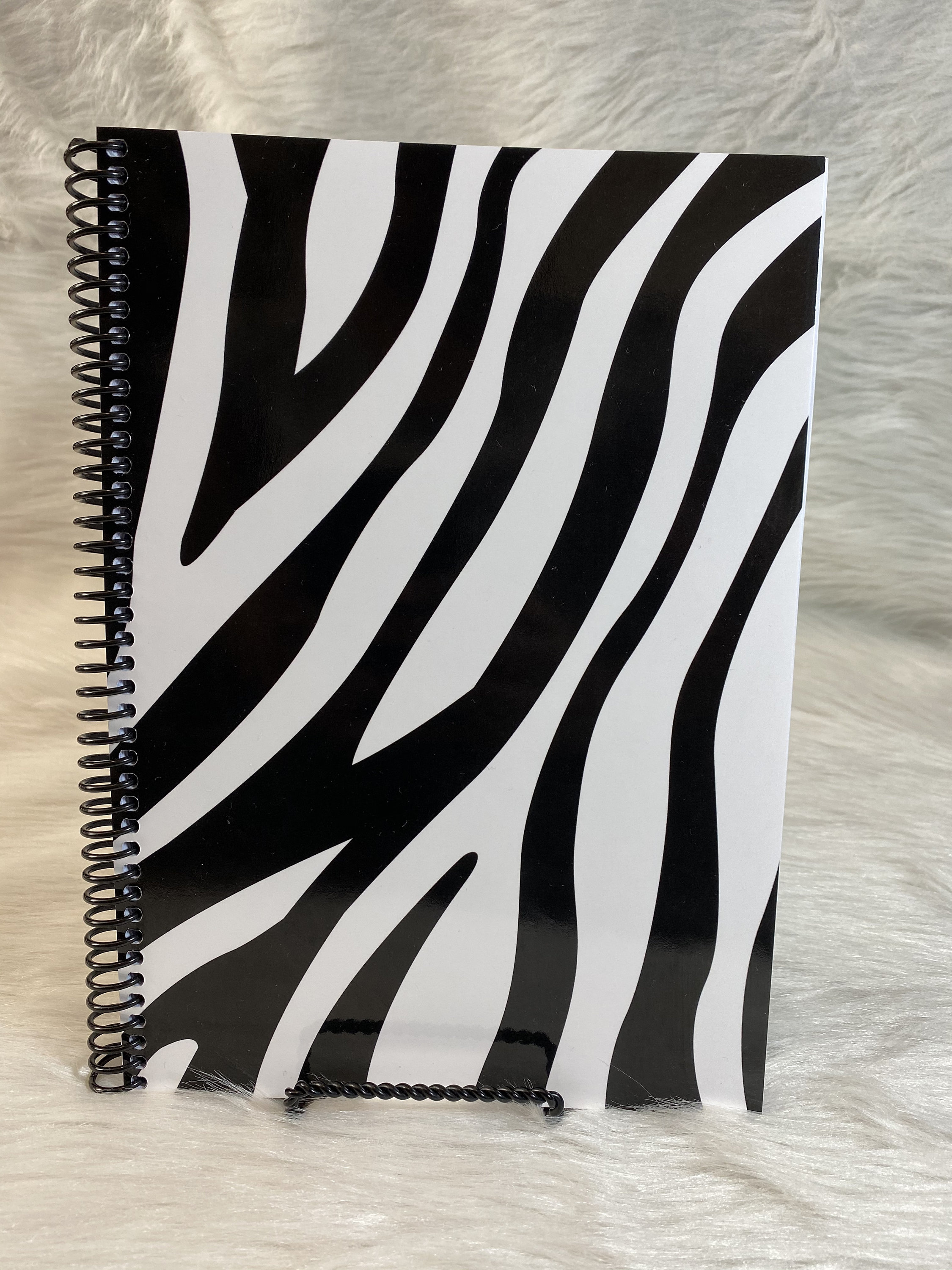 Zebra Spiral Notebook - Zebra Print Notebook - Blank Notebook - Lined ...