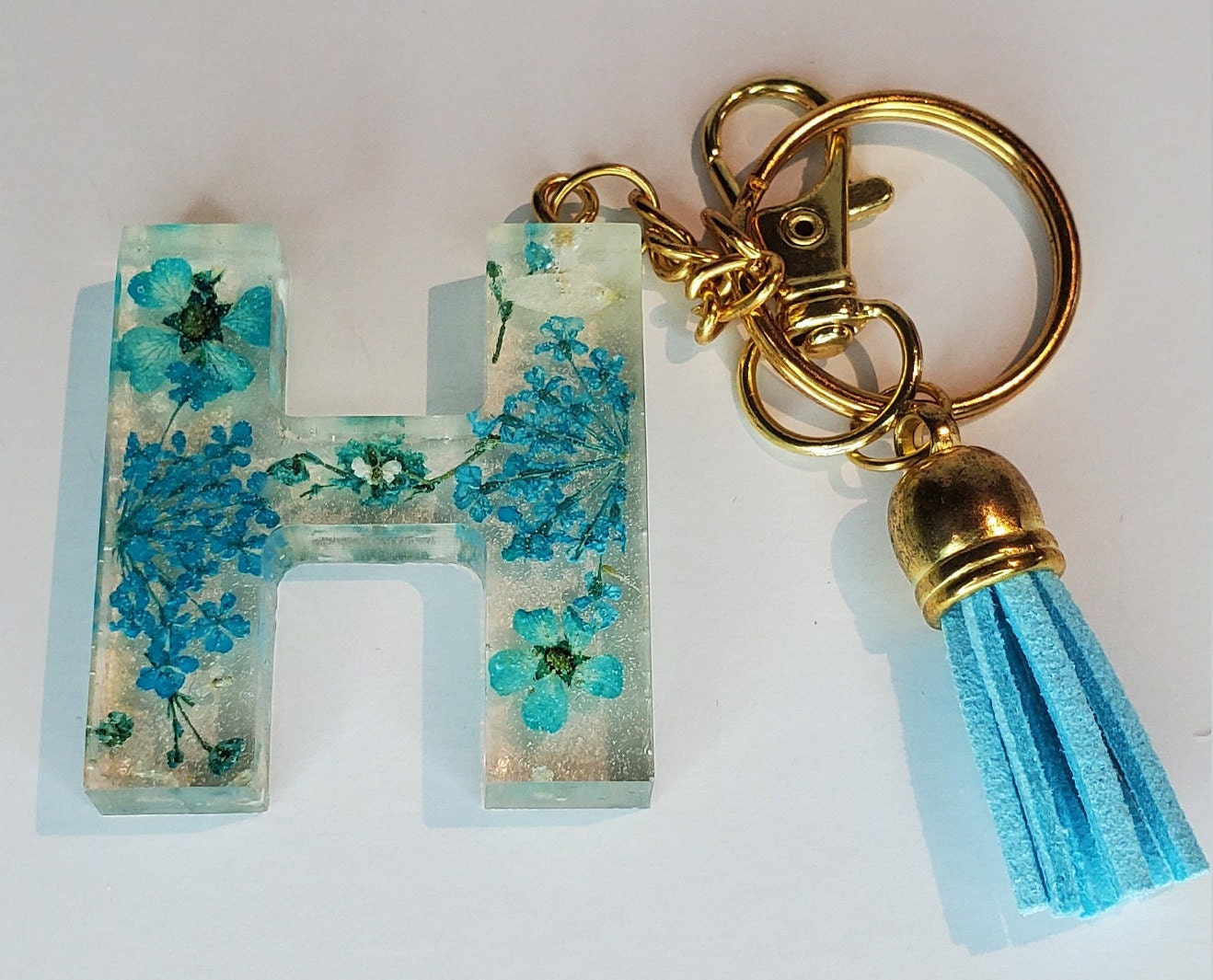 Resin "h" Flower Keychain - Etsy