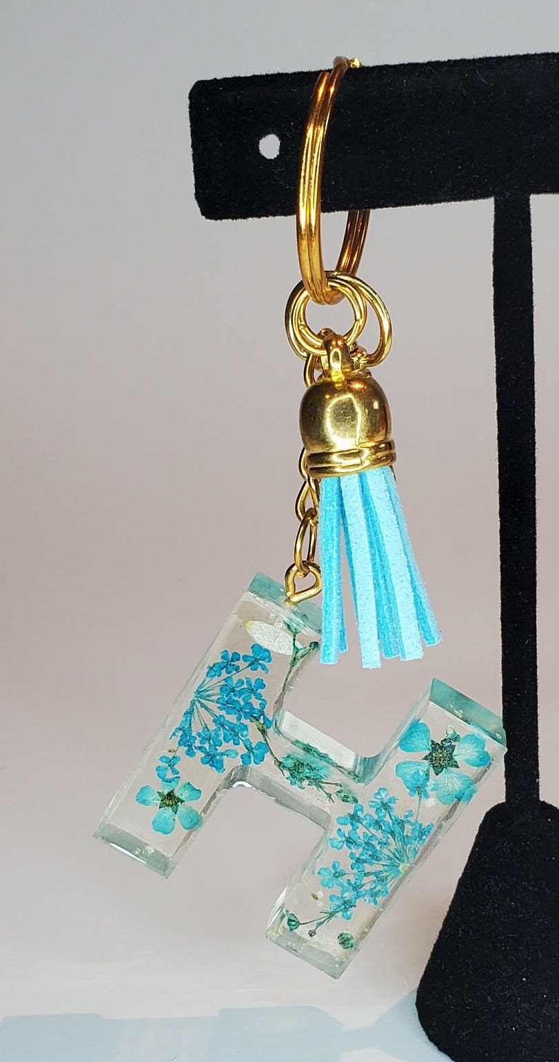 Resin "h" Flower Keychain - Etsy