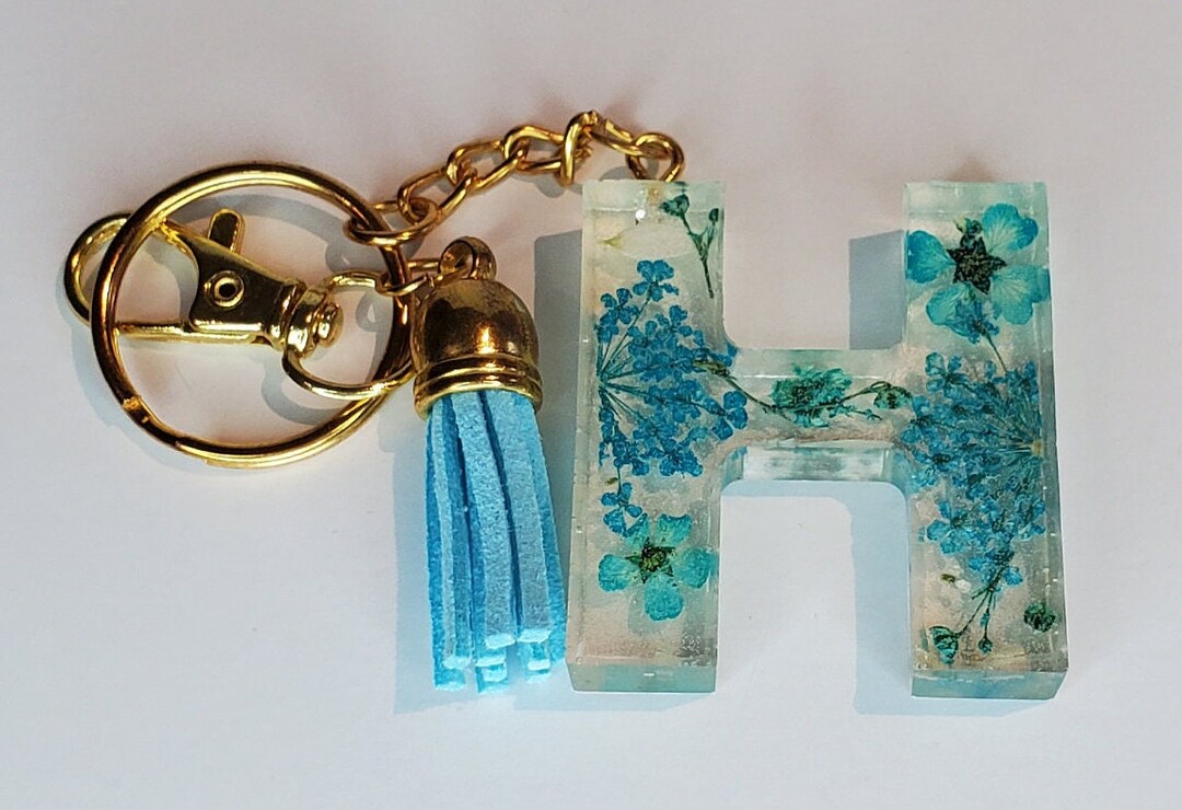 Resin "h" Flower Keychain - Etsy