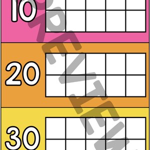 Days in School Ten Frames Display | Bright and Traditional Rainbow - Etsy