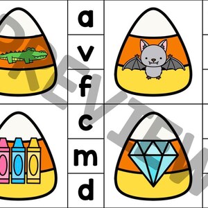 Beginning Sound Matching Literacy Center | Halloween Themed Activity - Etsy