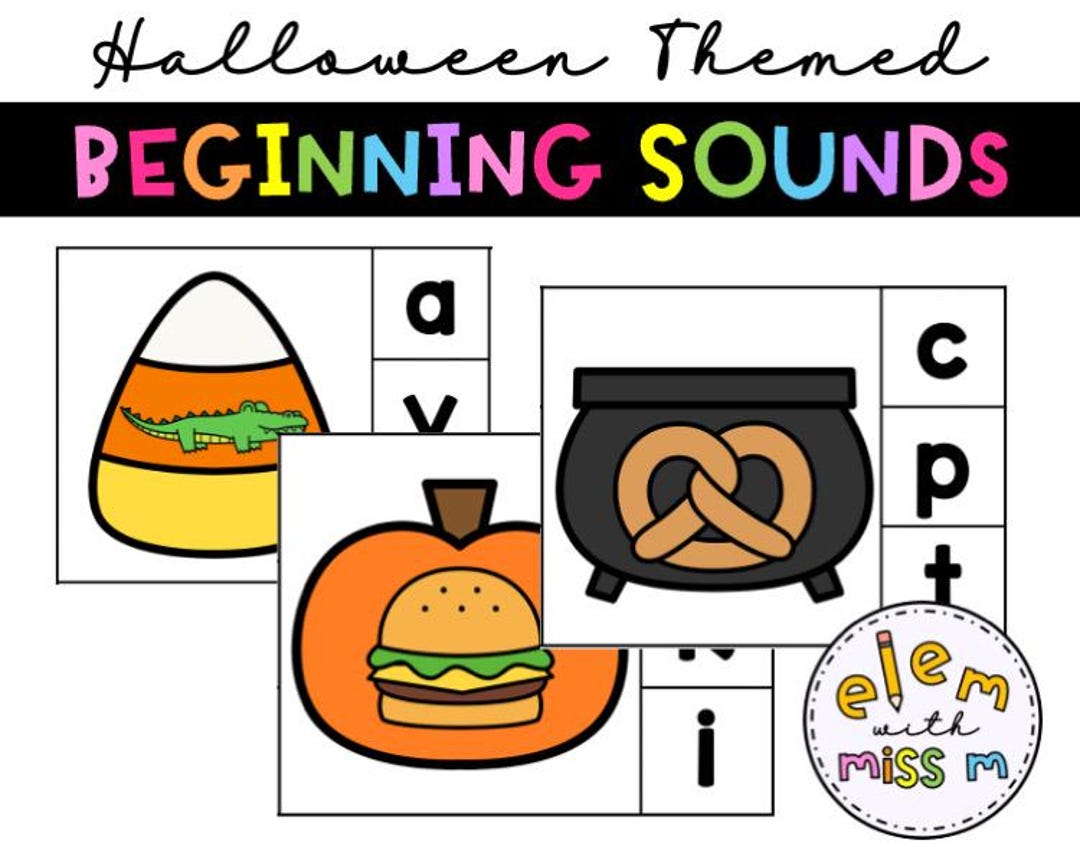 Beginning Sound Matching Literacy Center | Halloween Themed Activity - Etsy