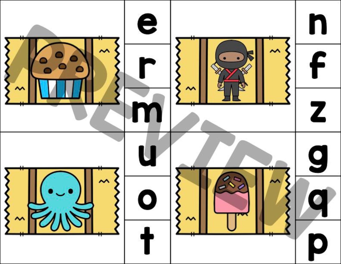 Beginning Sound Matching Literacy Center | Fall or Autumn Themed ...