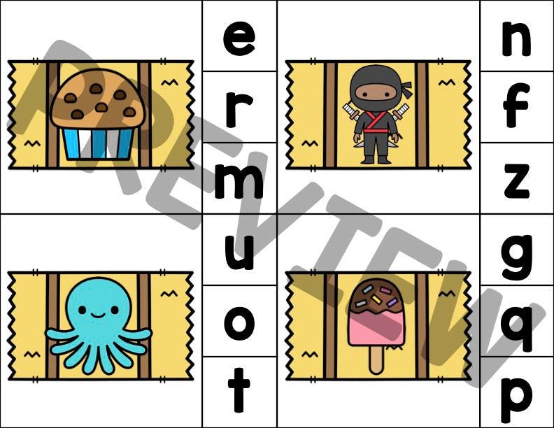 Beginning Sound Matching Literacy Center | Fall or Autumn Themed ...