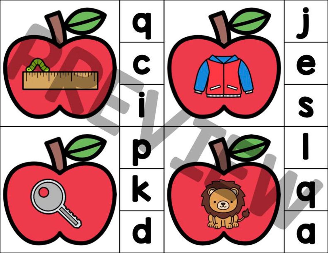 Beginning Sound Matching Literacy Center | Fall or Autumn Themed ...