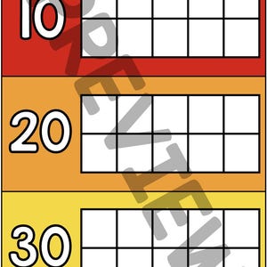 Days in School Ten Frames Display | Bright and Traditional Rainbow - Etsy