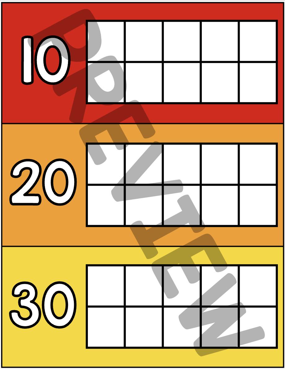 Days in School Ten Frames Display | Bright and Traditional Rainbow - Etsy