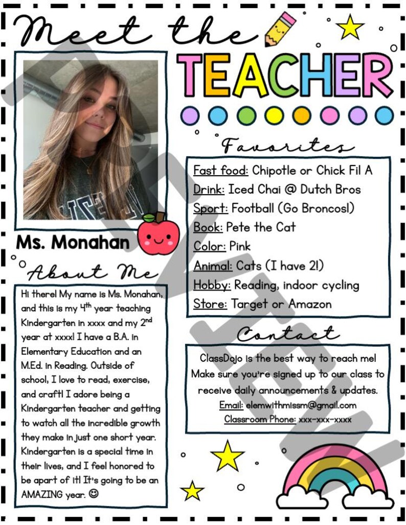 Back to School Night Editable Template - Etsy