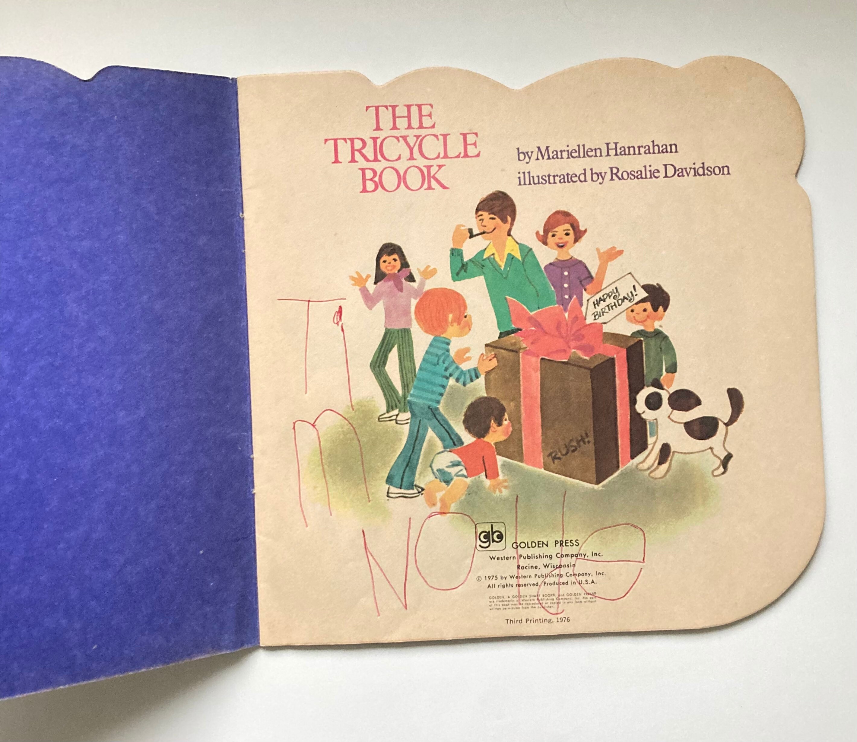 1976 Vintage A Golden Shape Book "the Tricycle Book" by Mariellen ...