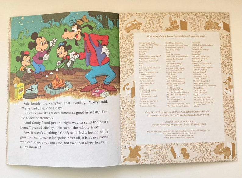 Walt Disney's mickey Mouse and Goofy: the Big Bear - Etsy