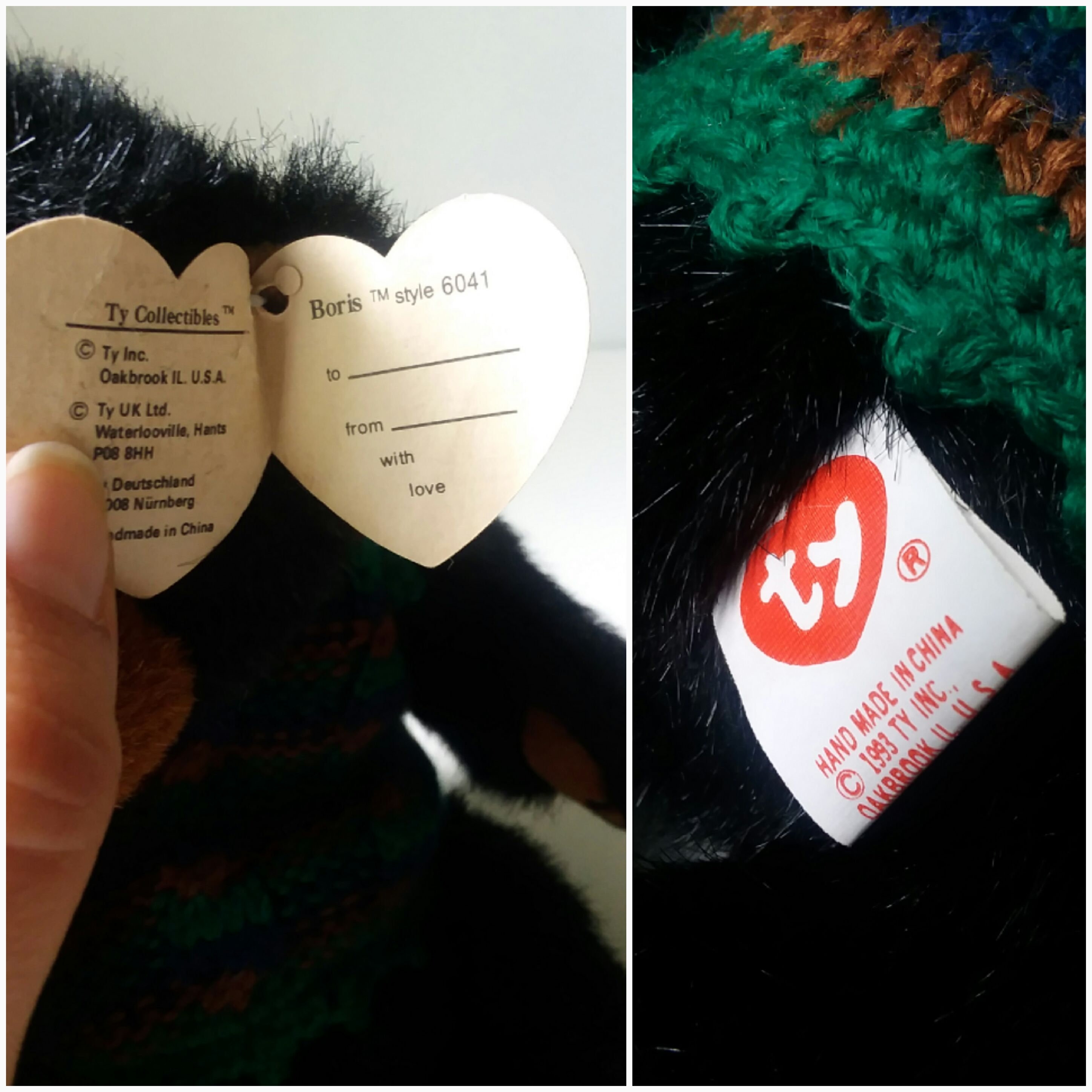 1993 Ty Collectible Beanie Babies Boris Style 6041 Jointed | Etsy