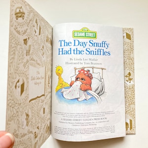 1991 Vintage Sesame Street "the Day Snuffy Had the Sniffles" A Little ...