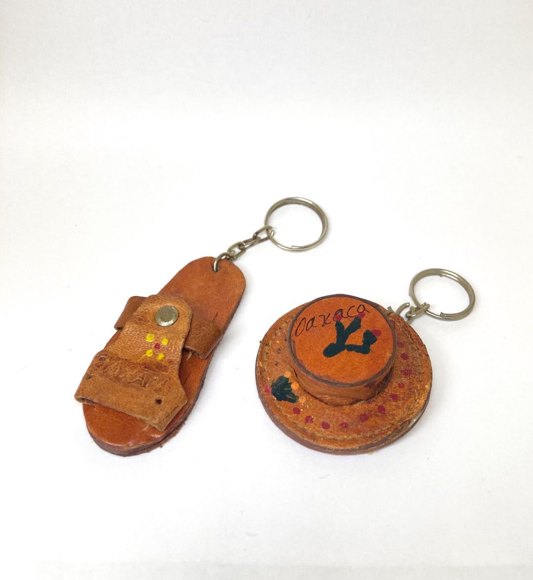 Vintage Oaxaca Mexican Huarache & Sombrero Keychains ~ Authentic ...