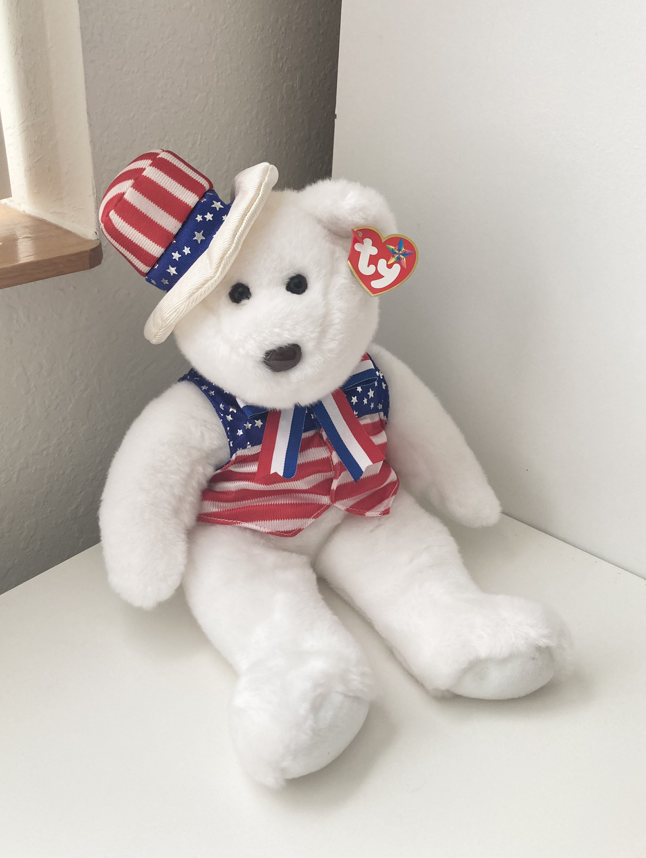 Vintage Ty Beanie Baby "sam" the White Bear Plush ~ Collectible - Etsy