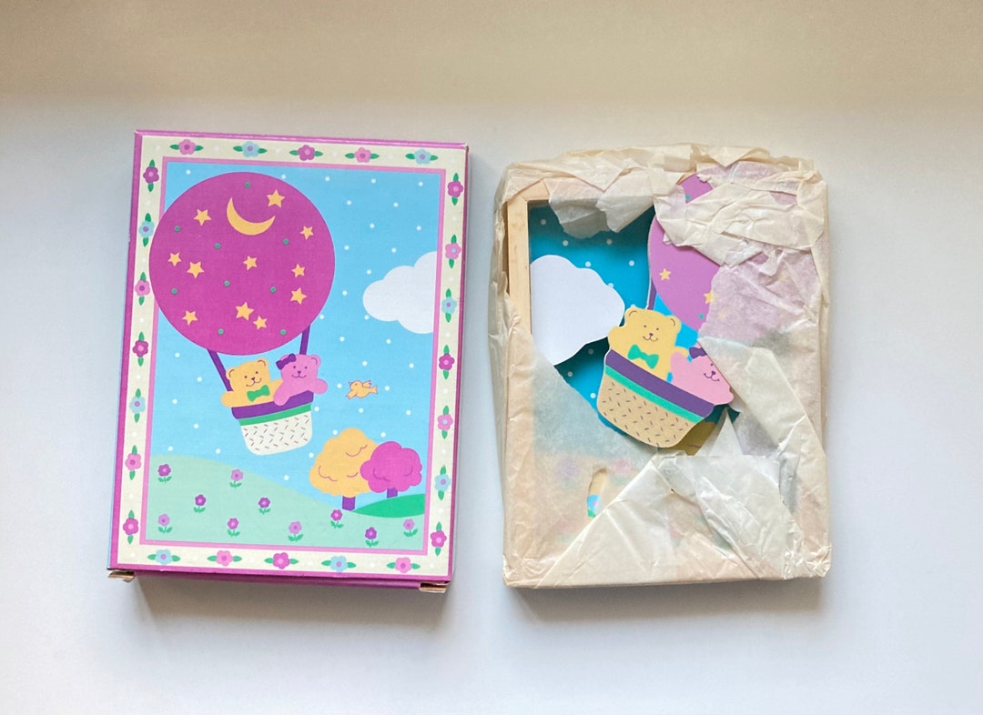 1988 Vintage Avon Frame "two Little Teddies in a Hot Air Balloon W ...