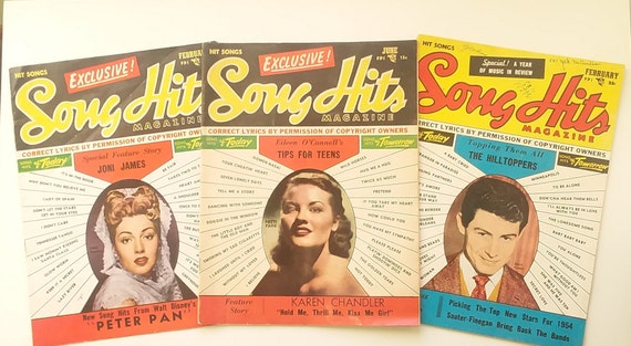 1953-1954 Vintage Vintage Song Hits Magazines Set | Etsy