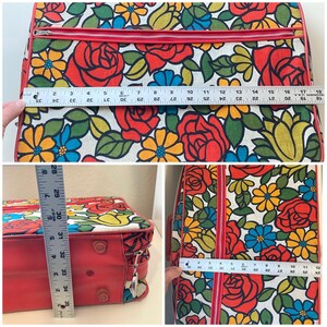 Vintage Small Red Floral Suitcase /travel Bag Luggage ~ Collectible - Etsy