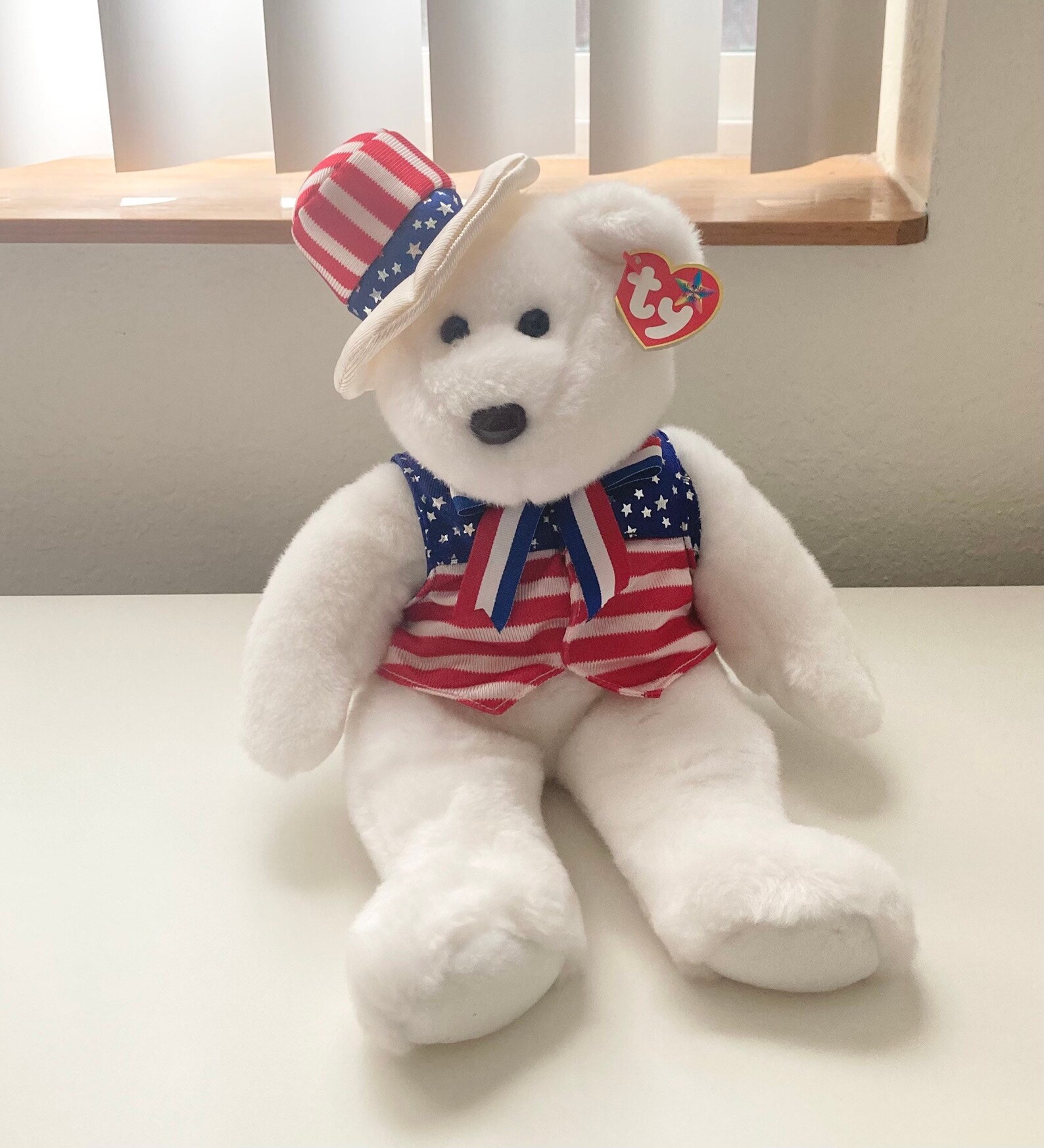 Vintage Ty Beanie Baby "sam" the White Bear Plush ~ Collectible - Etsy