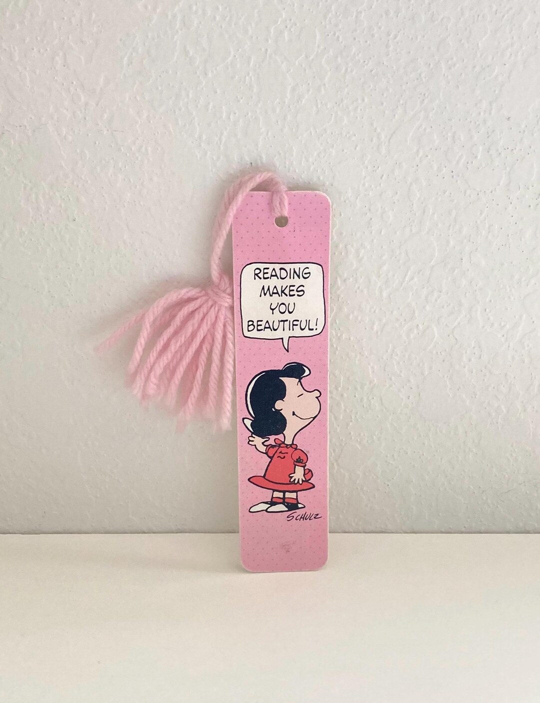 Vintage Peanuts "reading Makes You Beautiful" Lucy Pink Bookmark ~ Collectible - Etsy