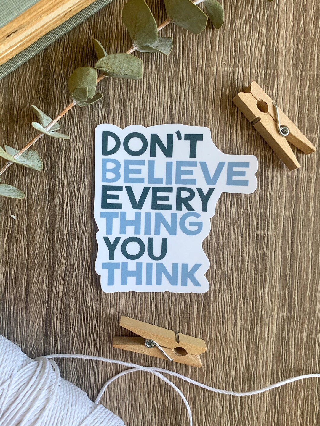Don't Believe Everything You Think Sticker | Cute Vinyl Sticker | Vegan ...