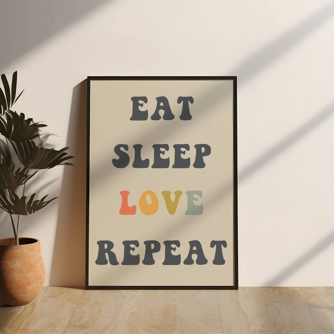 Eat Sleep LOVE Repeat DIGITAL Print Little Kid Room Wall Art College ...