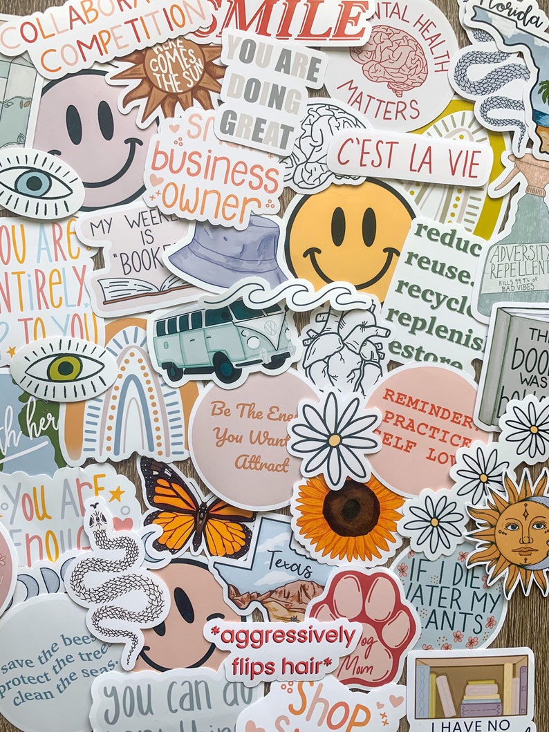 Trendy 50 Sticker Pack Laptop Sticker Pack Teen Gift Ideas | Etsy