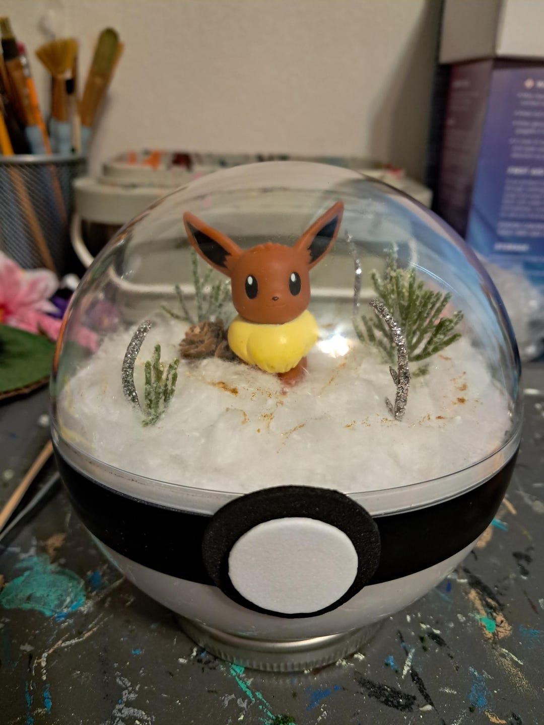 Eevee Medium Pokemon Pokeball Terrarium Paradise Ball Shelf Desk ...