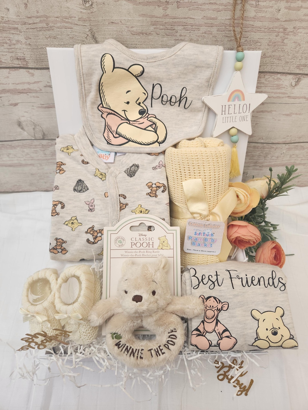 Luxury New Baby Hamper Box, Bear Baby Hamper, With Baby Ring Rattle ...