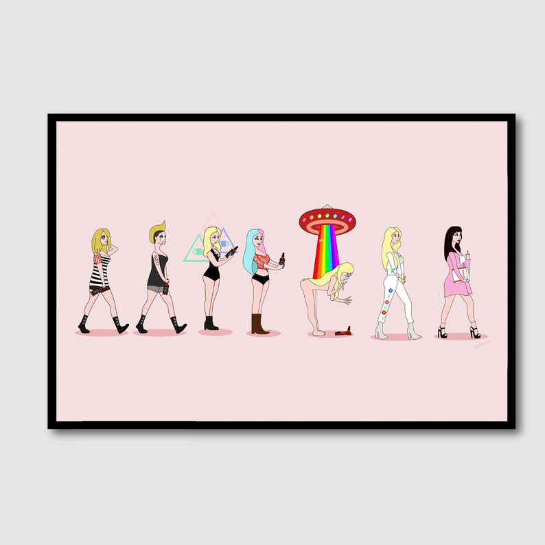 EVOLUTION OF KESHA Illustration Print - Etsy