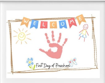 EDITABLE Personalized Name Handprint Art Back to School - Etsy