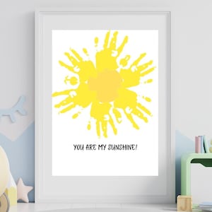 You Are My Sunshine Handprint Printable | Sun Footprint Art | Summer ...
