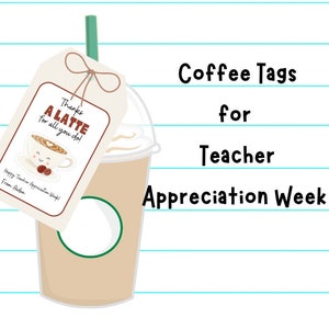 Teacher Appreciation Week Gift Tags for Teacher Printable Gift Tag for ...