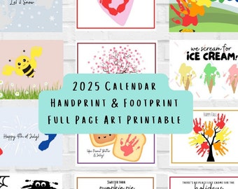 Handprint Calendar 2025 | Footprint Art Calendar | 2025 Calendar ...