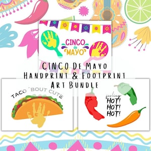 Cinco De Mayo Handprint Art Bundle | Cinco De Mayo Footprint Art Bundle ...