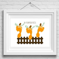 Pumpkin Patch Thumbprint Art Thumbkin Patch Infant Baby Toddler Fall ...
