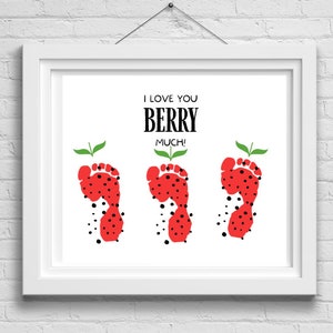 I Love You Berry Much Footprint Art Berry Footprint Craft Strawberry ...