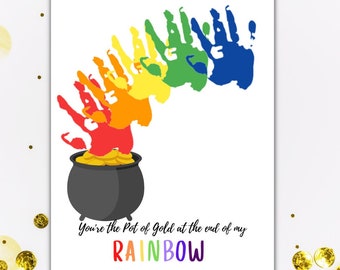 St Patrick's Day Rainbow Handprint Art Rainbow Handprint - Etsy