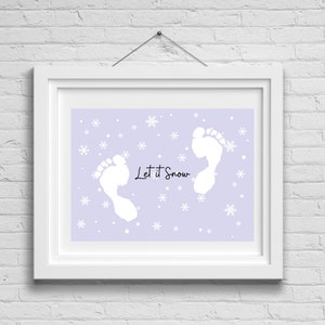 Let It Snow Handprint Craft | Let It Snow Footprint Art | Snowflake ...