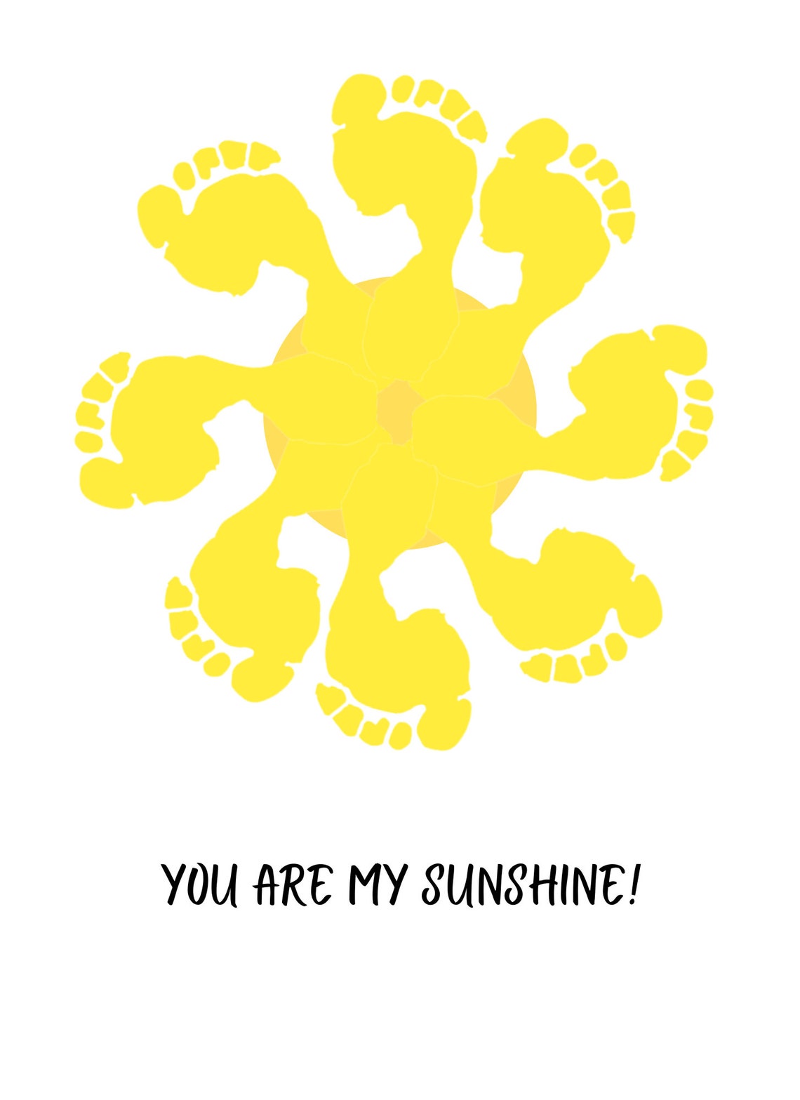 You Are My Sunshine Handprint Printable | Sun Footprint Art | Summer ...