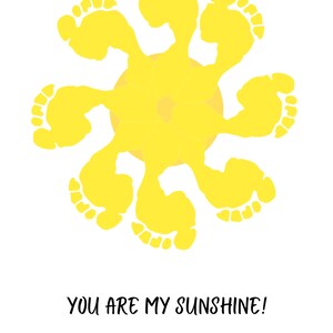 You Are My Sunshine Handprint Printable | Sun Footprint Art | Summer ...