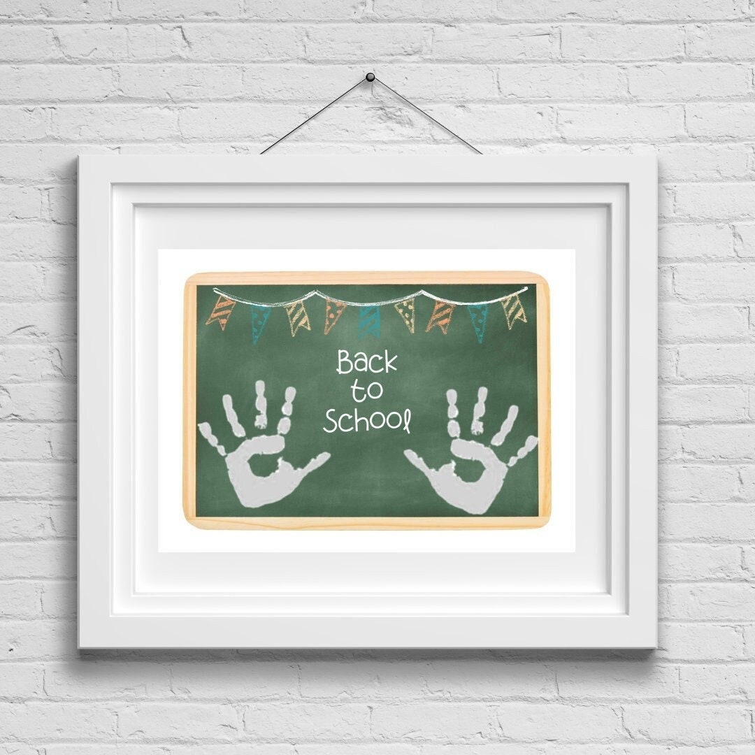 Back to School Handprint Art Printable | Back to School Footprint Art ...